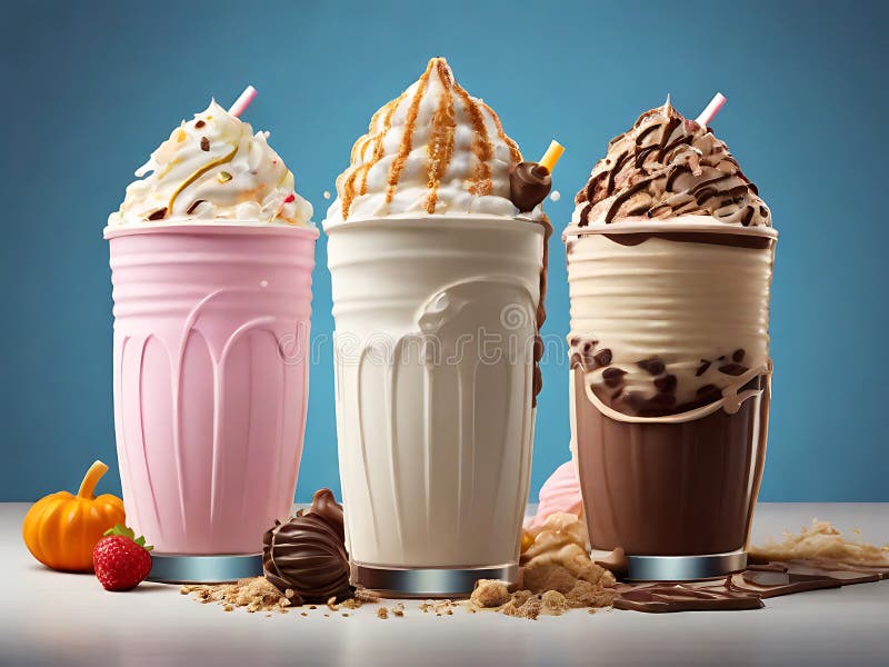 Milkshake, Milk Shake with Fruit Stock Illustration - Illustration of ...