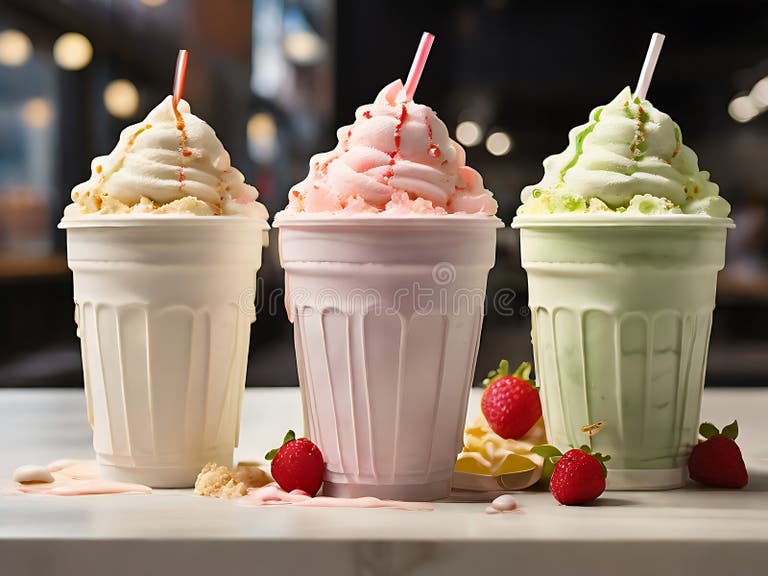 Milkshake, Milk Shake with Fruit Stock Photo - Image of delicious ...