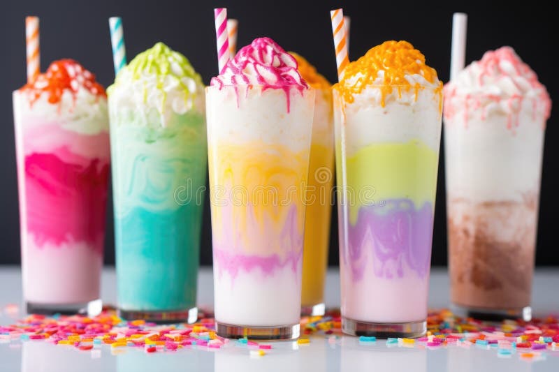 Milkshake with Multiple Layers of Flavors, Looking Colorful Stock Image ...