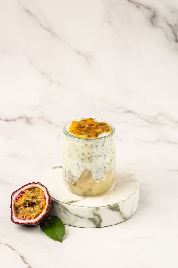 Milkshake with Passion Fruit in a Light Sunny Background, Tropical ...