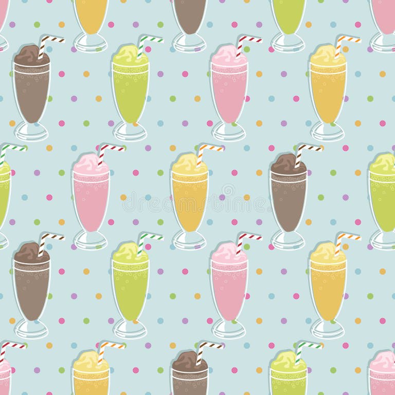 Ice Cream Milkshake Pattern Stock Illustrations – 1,025 Ice Cream ...