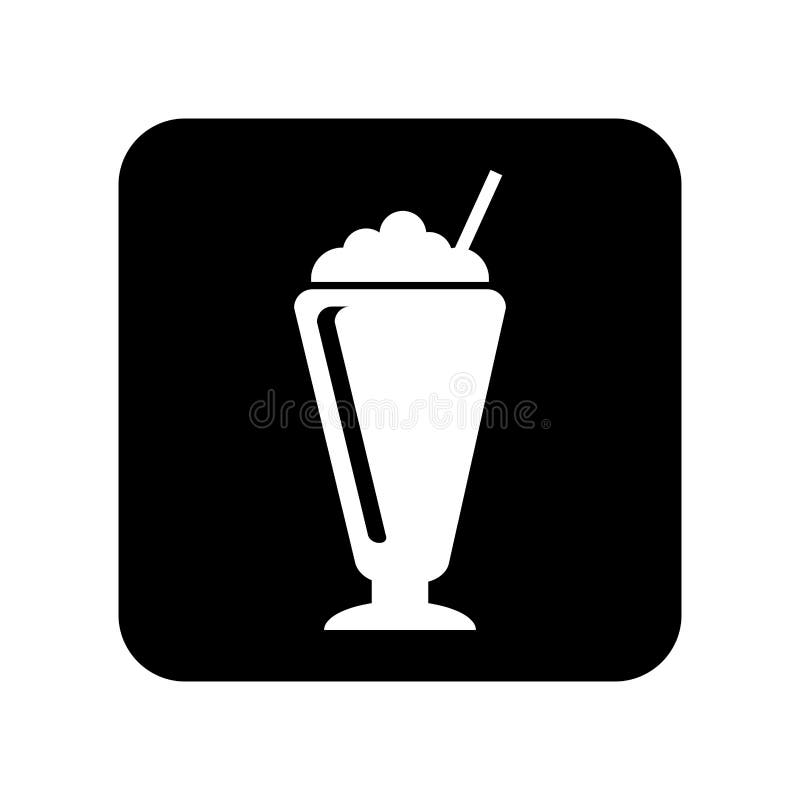 Milkshake Silhouette Isolated Icon Stock Vector - Illustration of shape ...