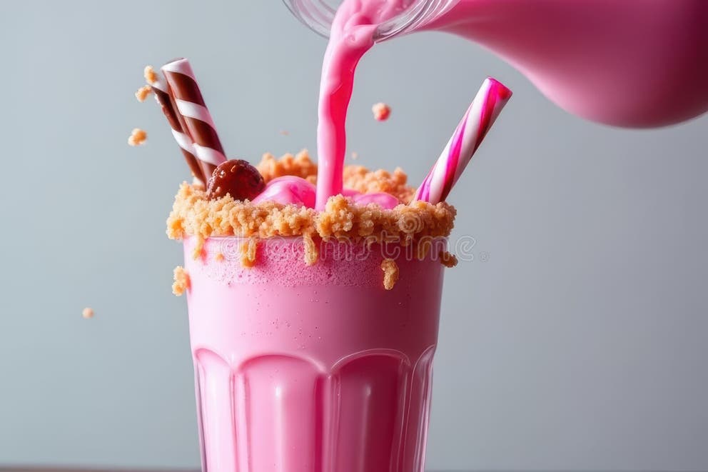 Milkshake Splash stock image. Image of dessert, fruit - 363707859