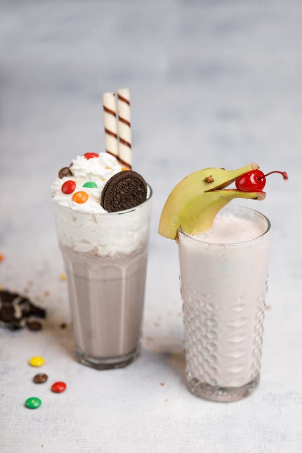 Two sweet milkshakes stock image. Image of crazy, australian - 176936977