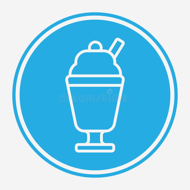 Milkshake Vector Icon Sign Symbol Stock Illustration - Illustration of ...