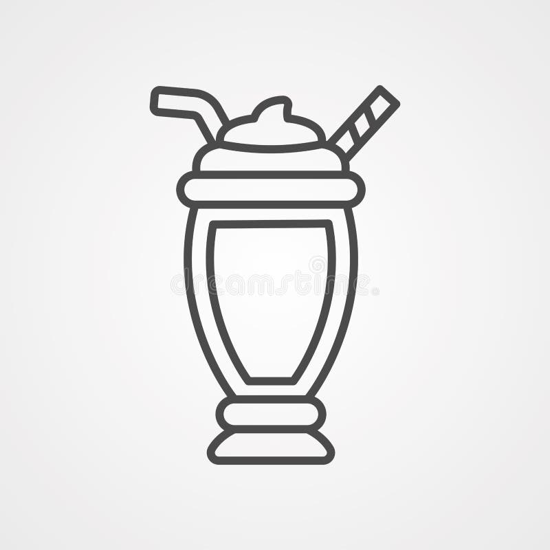 Milkshake Vector Icon Sign Symbol Stock Illustration - Illustration of ...