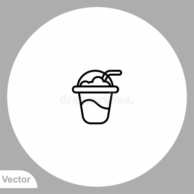 Milkshake Vector Icon Sign Symbol Stock Illustration - Illustration of ...