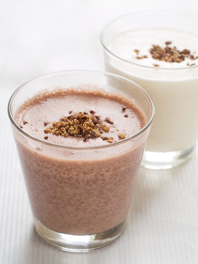 Milkshake with Caramelized Nuts Stock Photo - Image of cream, protein ...