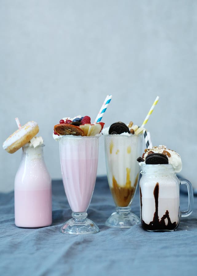 Milkshakes stock photo. Image of sweet, cafe, soft, diet - 89433182
