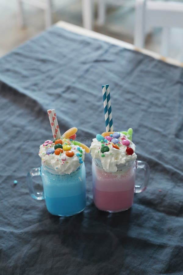 Milkshakes stock image. Image of fresh, glass, cocktail - 89576369