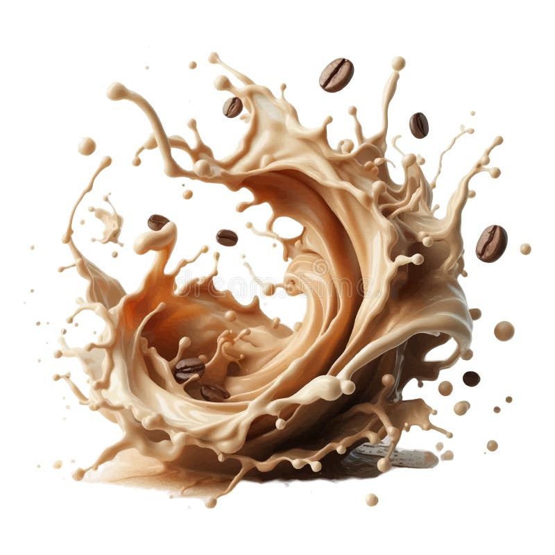 Milky splash with coffee stock vector. Illustration of vector - 335272198