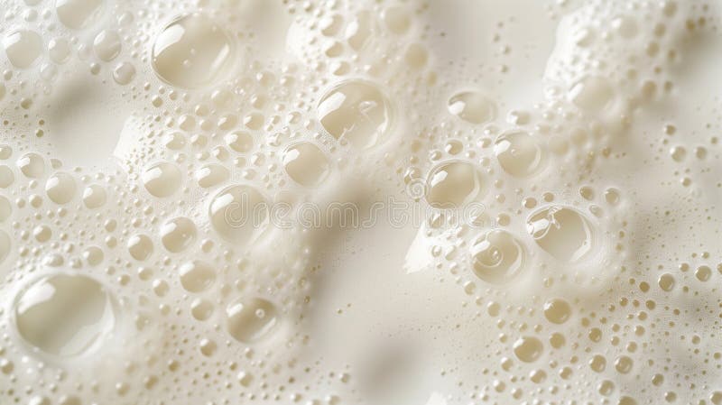Milky Texture. Close-up Top View of Foamy Milk with Bubbles. Stock ...