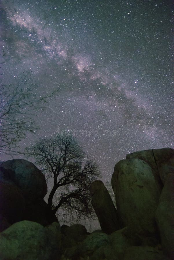 Milky Way above rocks stock photo. Image of night, travel - 195605988