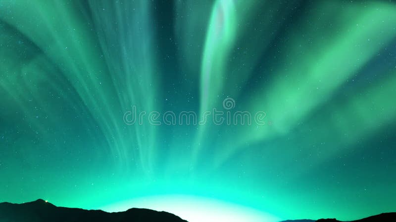 Milky Way Aurora Radiant Night Above Mountains Loop Stock Video - Video ...