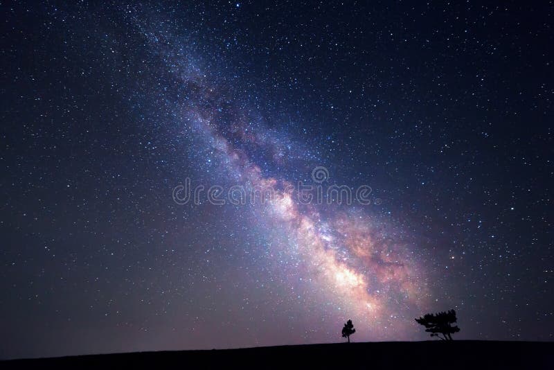 Milky Way. Beautiful Summer Night Sky with Stars Stock Image - Image of ...