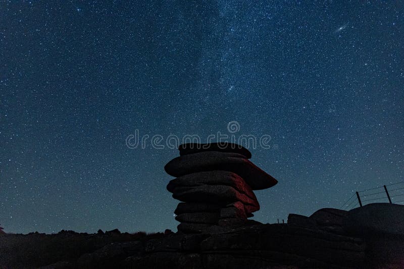 The Milky Way Behind the Cheesewring, Cornwall Stock Photo - Image of ...