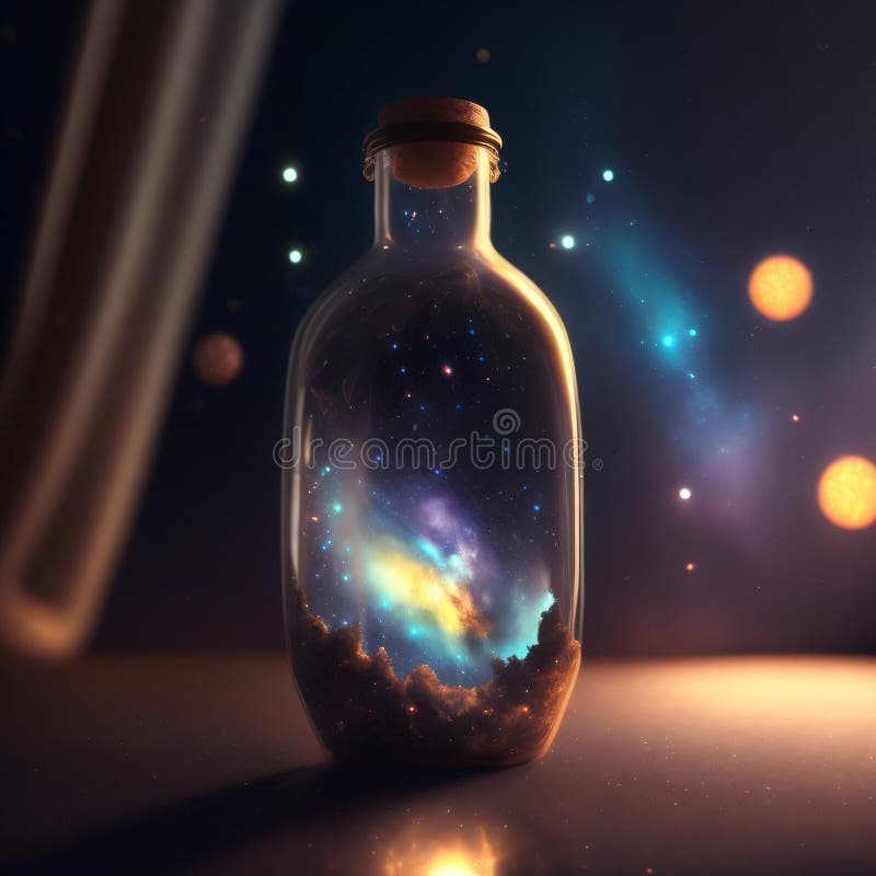 Milky Way Bottle on Infinity Stock Illustration - Illustration of looks ...