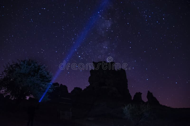 Milky Way Galactic Central with Other Constellations and Flash Light ...