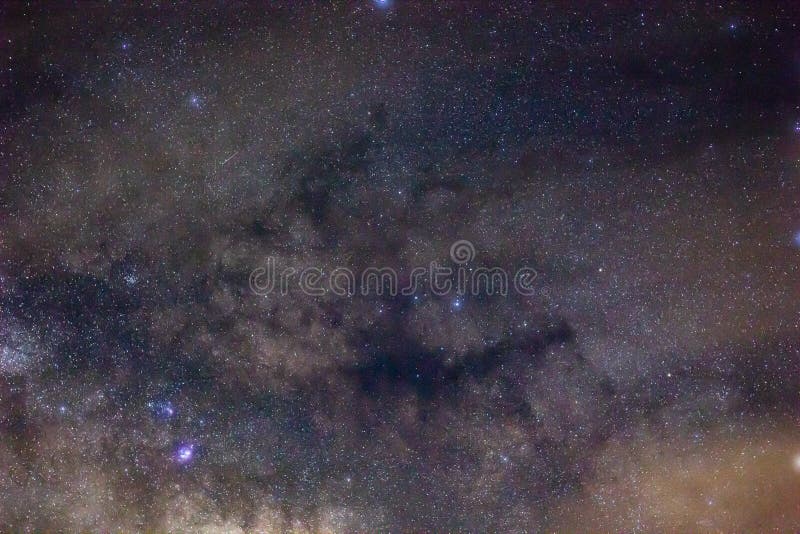 Milky Way Galactic Core with Lagoon and Trifida Nebulae Stock Photo ...