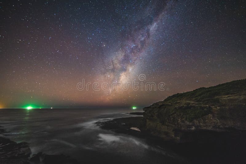 The Milky Way Over the Ocean Stock Image - Image of green, cosmos ...