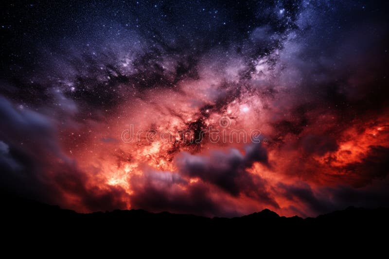 Milky Way Galaxy Core Dazzling Night Sky, Ai Generated Stock ...