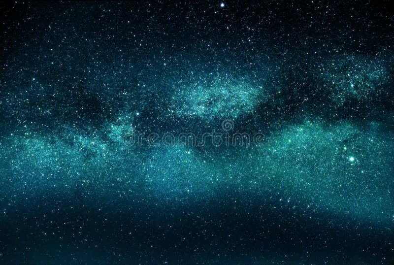 The Milky Way Galaxy Core in a Glowing Blue Light Stock Image - Image ...