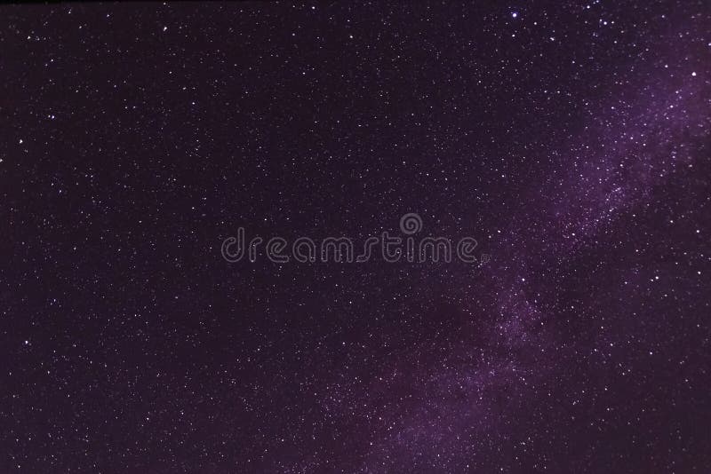 Milky Way Galaxy in Dark Purple Night Sky Stock Image - Image of star ...
