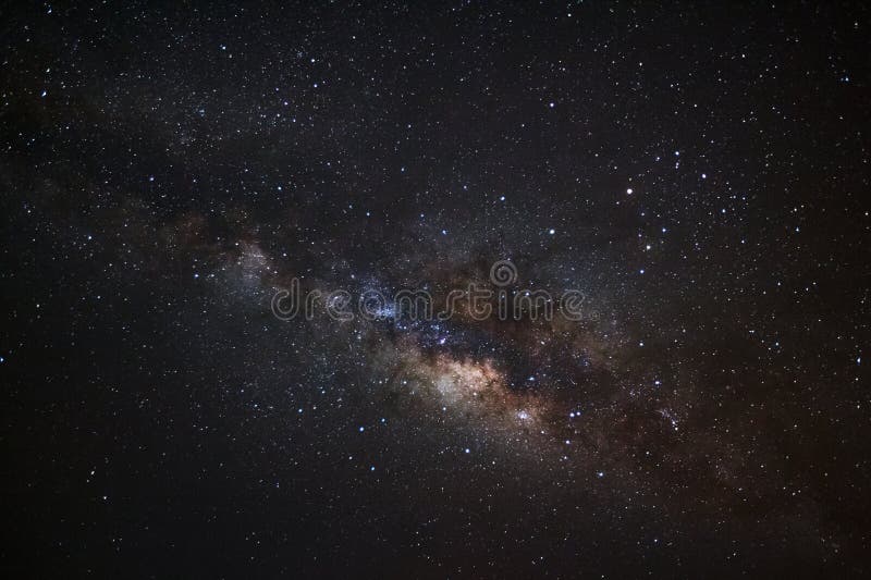 Milky Way Galaxy, Long Exposure Photograph, with Grain Stock Photo ...