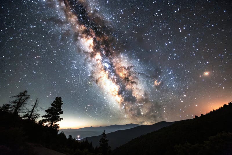 Milky Way Galaxy in Lyra, Aquila, and Sagittarius Constellations Stock ...