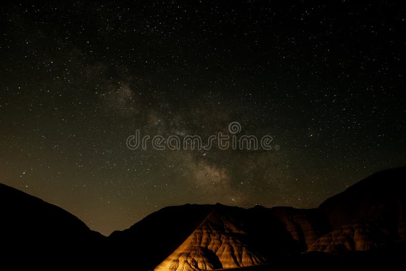 Milky Way Galaxy Over Mountain. Milky Way Galaxy Long Exposure Stock ...