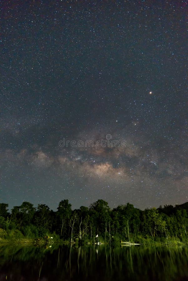 Milky Way Galaxy Over the Mountains Stock Photo - Image of cosmos ...