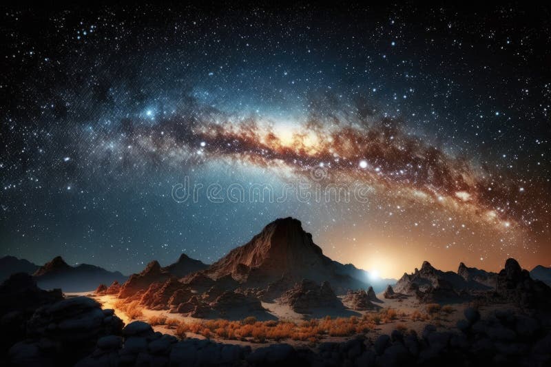 Milky Way Galaxy with Stars in the Background of a Panoramic Vista from ...