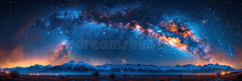 The Milky Way Illuminates the Night Sky, a Cosmic River of Ligh Stock ...