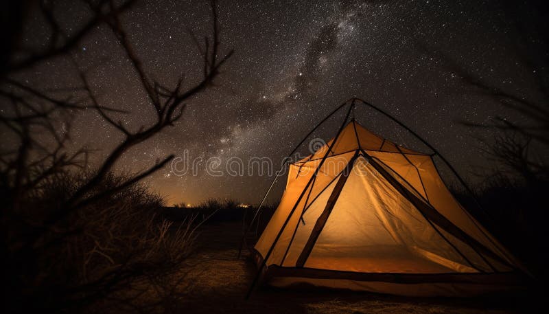 Milky Way Illuminates Tranquil Forest, Glowing Star Trail Generated by ...