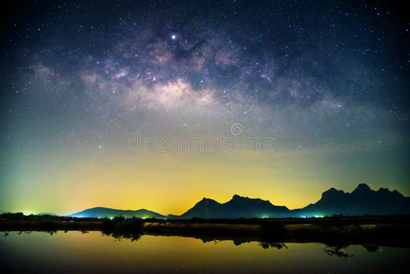 Milky Way at the Lake in Night Time Stock Photo - Image of astronomy ...