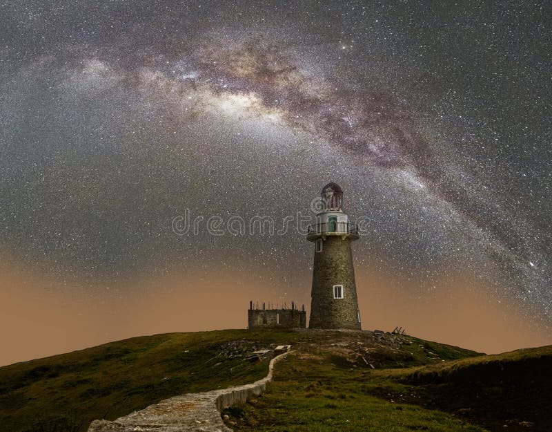 Milky way, lighthouse stock image. Image of dgmate, dark - 177282789