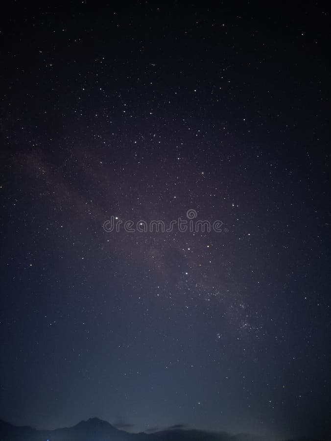 Milky Way in the Middle of Night Stock Image - Image of middle, nigh ...