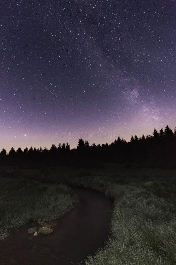 Milky way and stream stock photo. Image of moon, aurora - 222801466