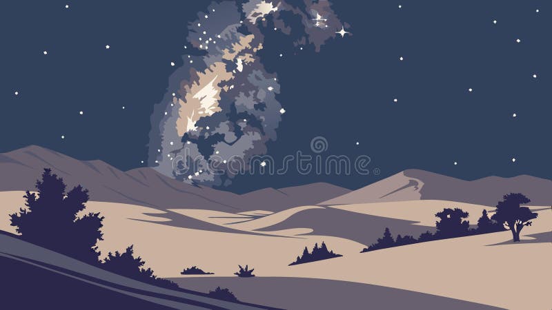 Milky Way Night Sky, Galaxy View and Cosmic Scene Vector Design ...