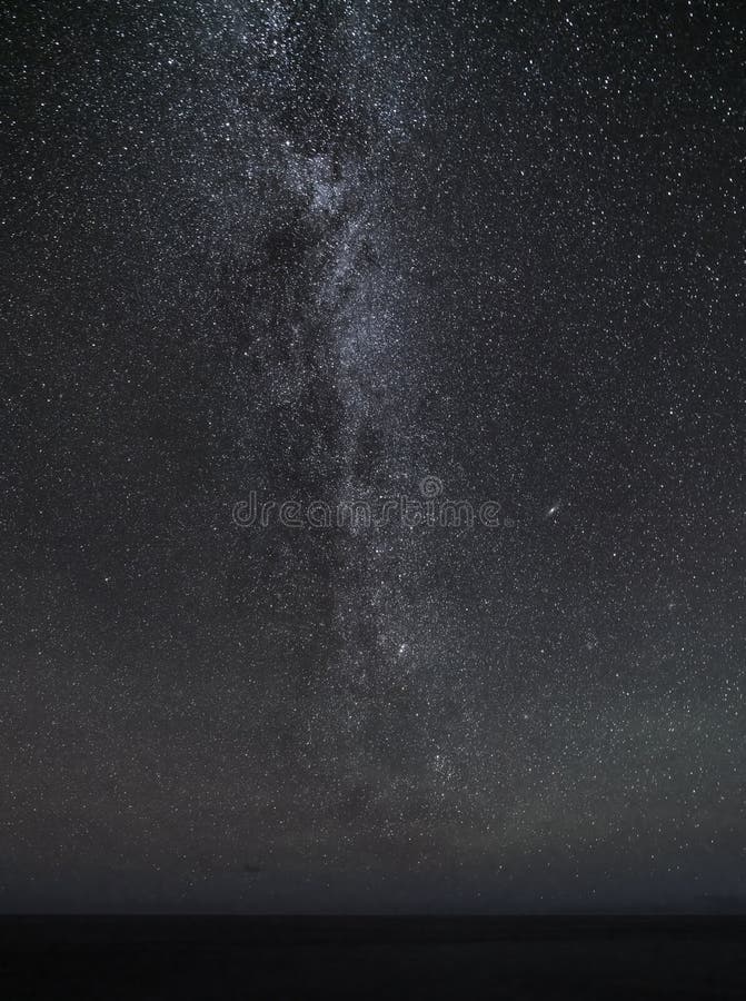 Milky Way Over the Calm Ocean with Text Space Stock Photo - Image of ...