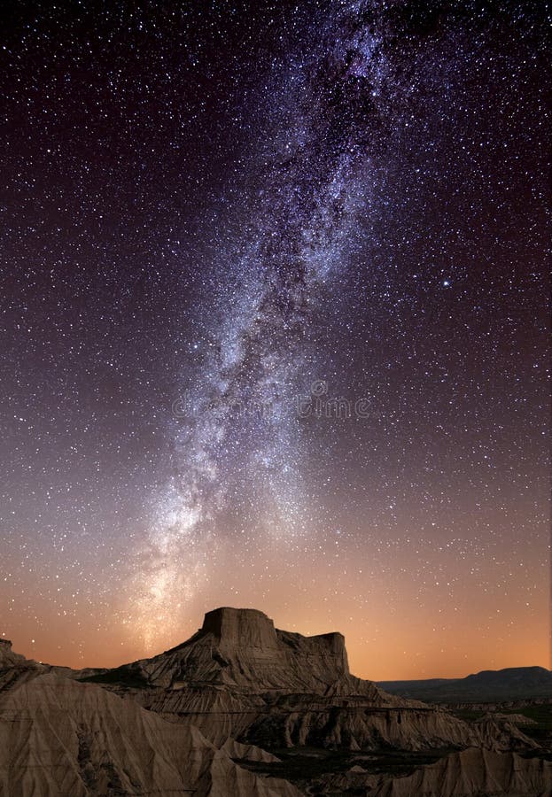 Milky Way over the desert stock photo. Image of milky - 22251092