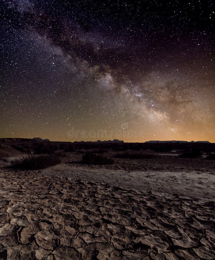 Milky Way over the desert stock image. Image of light - 26494993