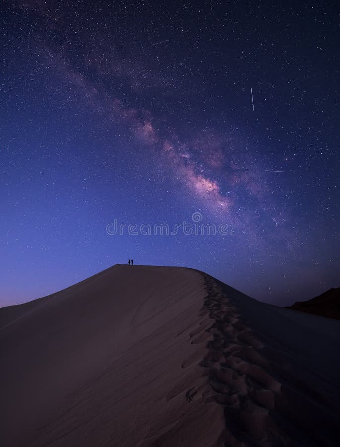 Milky Way over the desert stock image. Image of long - 26494993