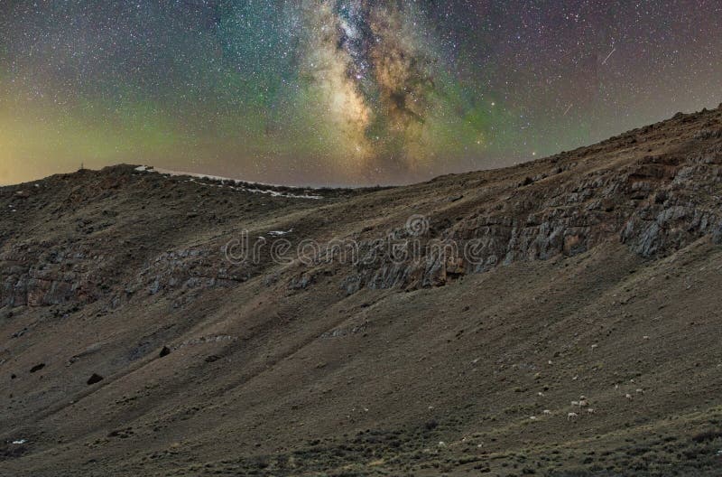 Milky Way Over the Mountains Stock Image - Image of universe, galaxy ...