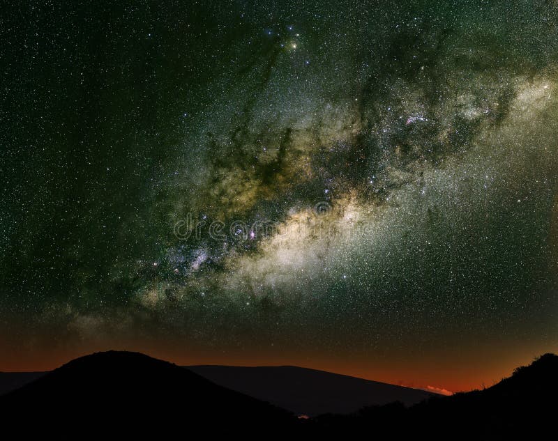 Milky Way Over the Mountains Stock Image - Image of night, cosmos ...