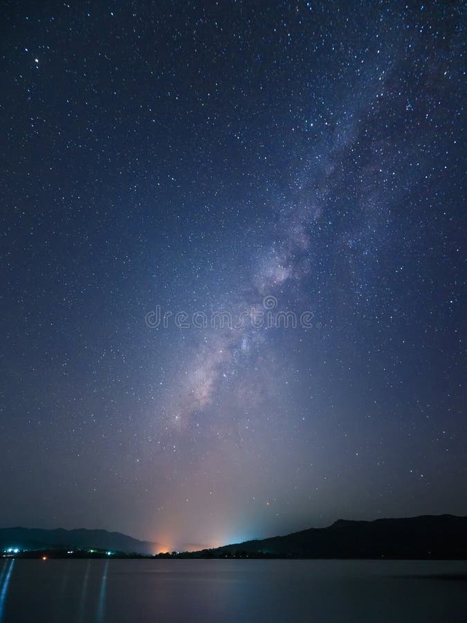 Milky Way over the sea stock image. Image of scene, nebula - 213598725