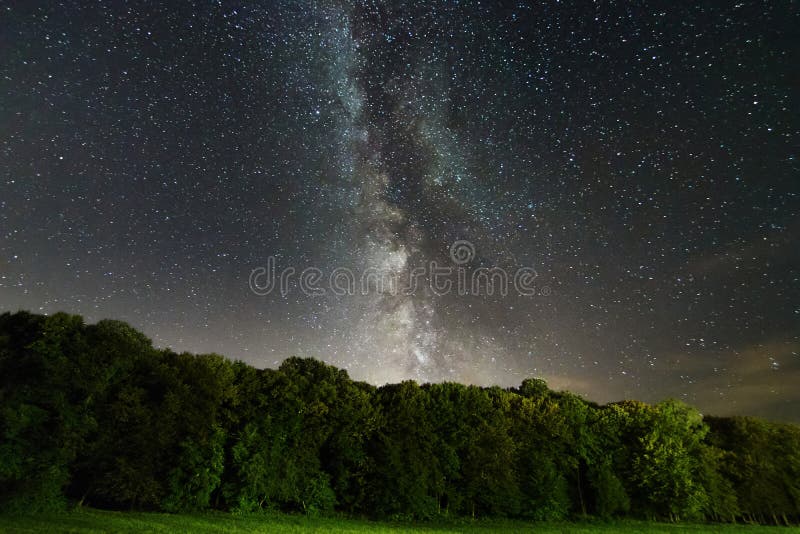 The Milky Way Over the Trees. Milky Way Galaxy Stock Photo - Image of ...