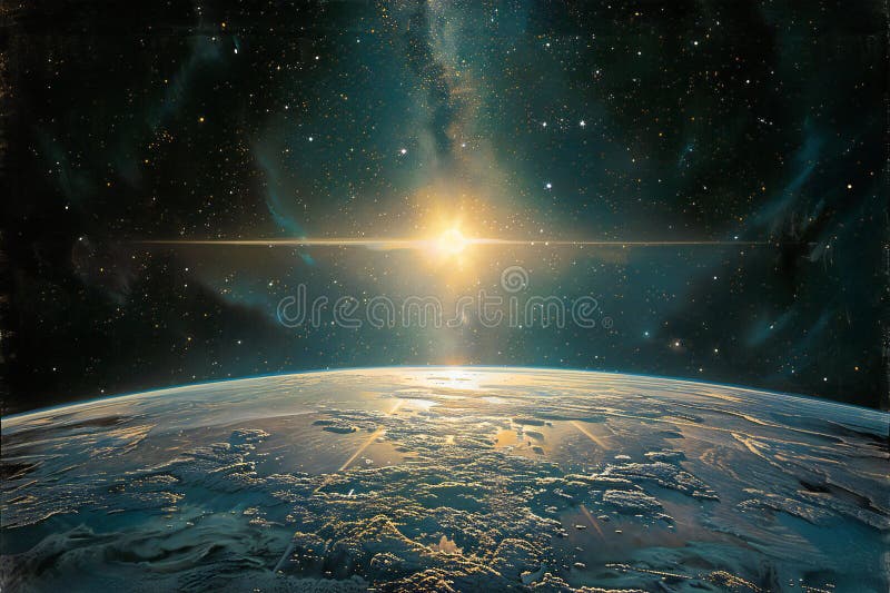 A Milky Way Rising Behind the Earth and Sun, High Quality, High ...