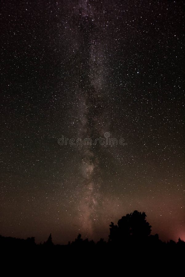 Milky Way with rose glow stock photo. Image of galaxy - 58047788
