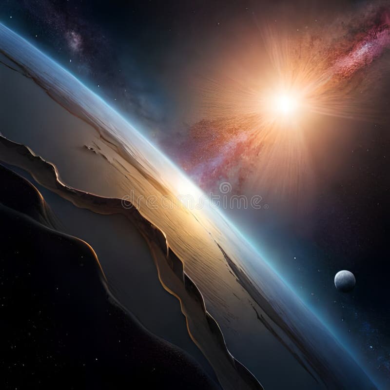 Milky Way Scope and Outer Space Background with Earth Objects ...